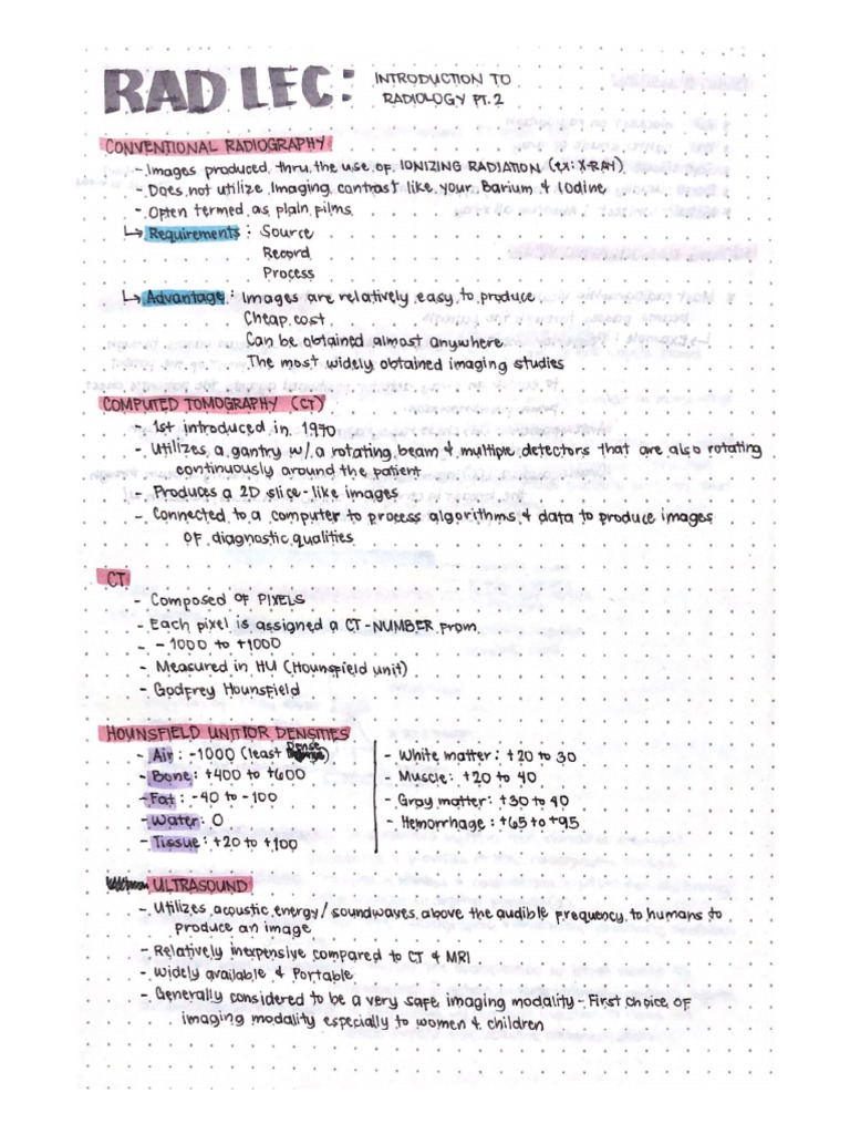RADIATION BIOLOGY NOTES - Intro To Radiology | PDF