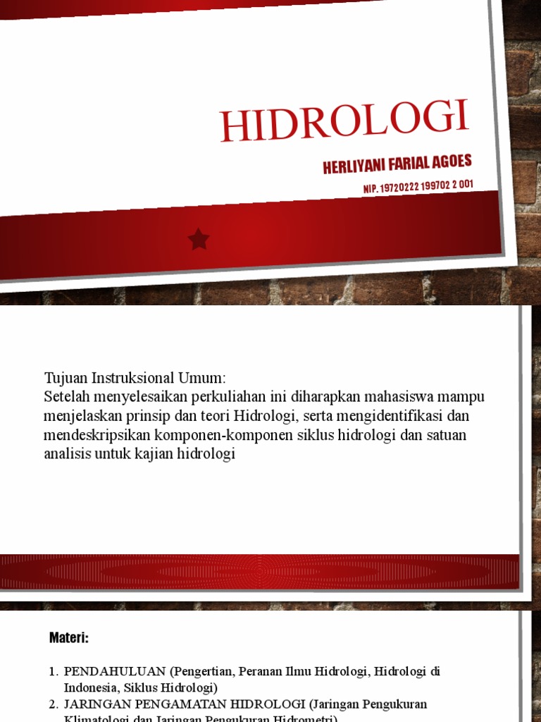 Hidrologi: Herliyani Farial Agoes | PDF | Sains & Matematika