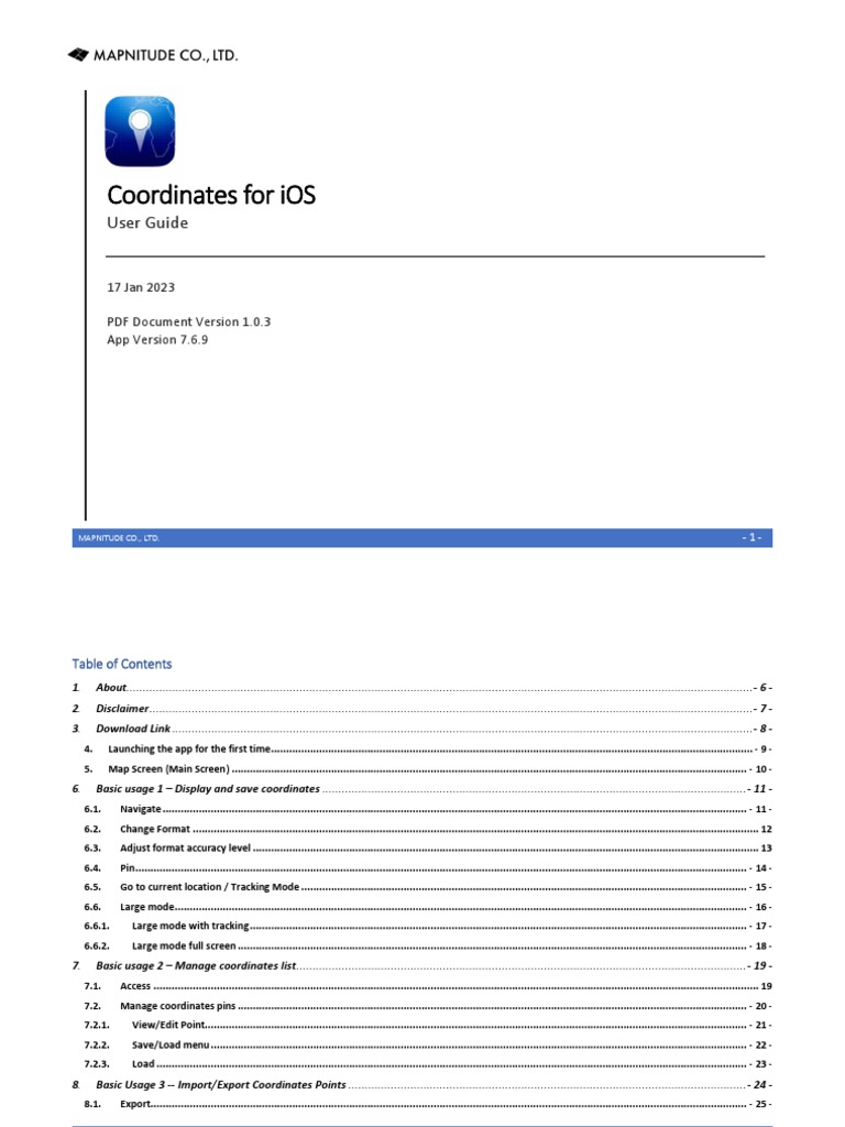 Coordinates iOS Documentation | PDF