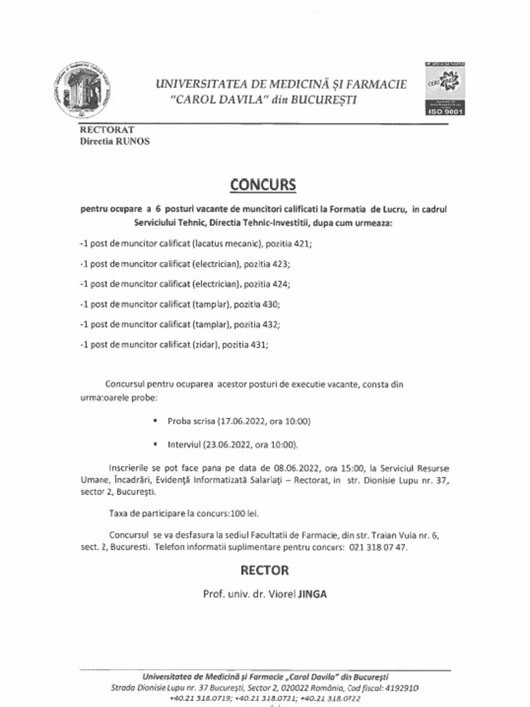 Fisa Post Lacatus Mecanic | PDF