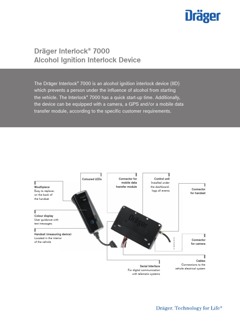 Dräger Interlock 7000 Alcohol Ignition Interlock Device | PDF | Driving Under The Influence ...
