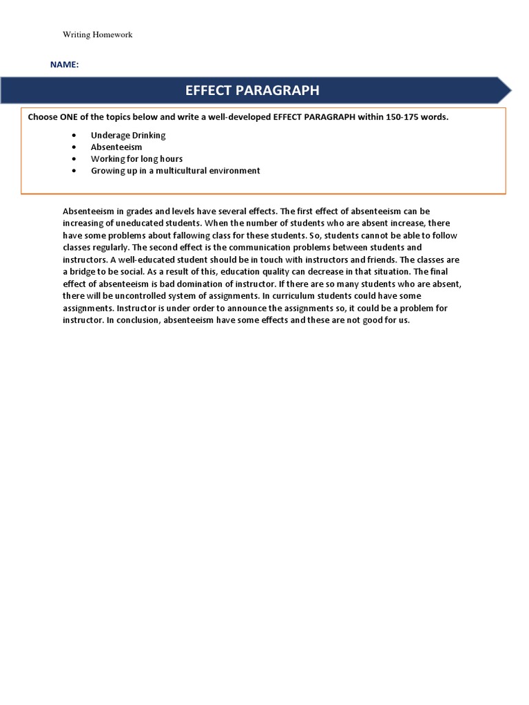 Effect Paragraph | PDF