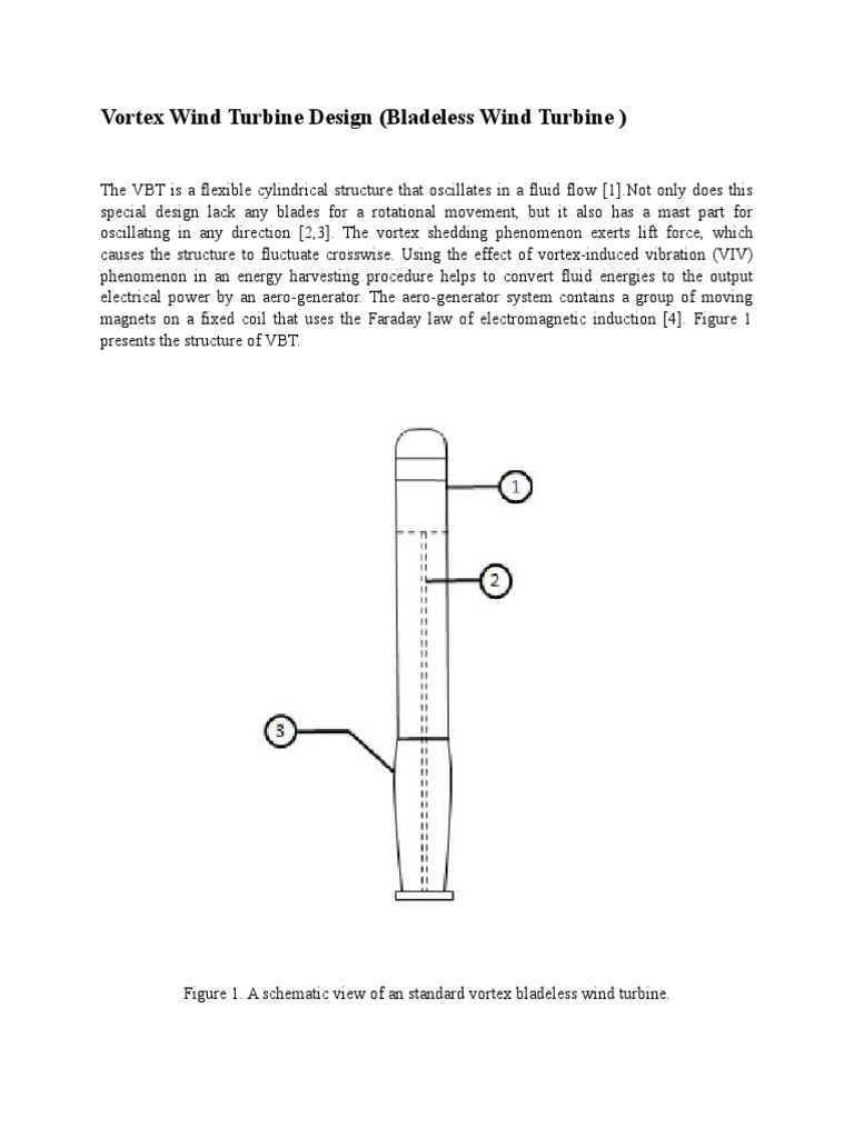Vortex Bladeless Wind Turbine Design | PDF | Electricity | Mechanical Engineering