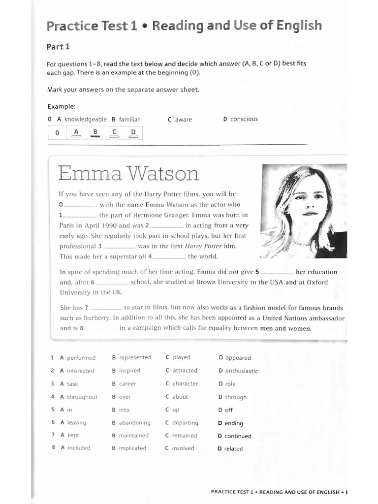 OXFORD B2 FS READING UOE TEST 1 | PDF