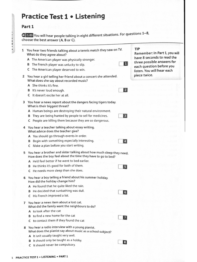 Oxford B2 FS Listening Test 1 | PDF