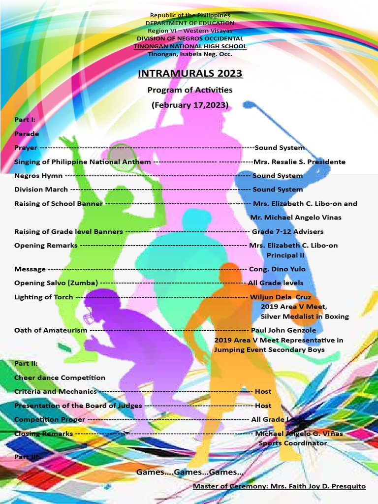Intrams 2023 Program | PDF
