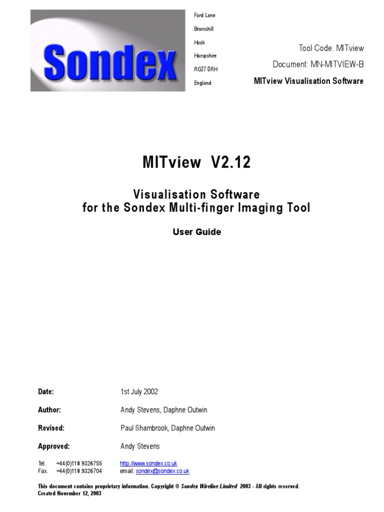 Mitview V2.12: Visualisation Software For The Sondex Multi-Finger ...
