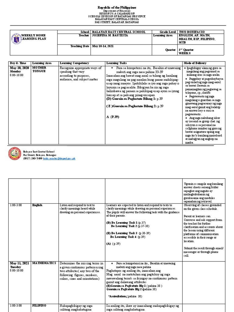 checked-JOSEFINA M. B.-WEEK-8-WHLP-with-RBB - for-TEACHERS | PDF