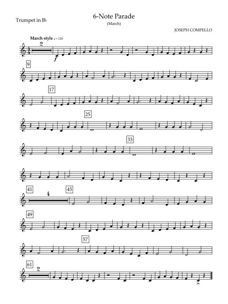 6-Note Parade: Trumpet in B B | PDF