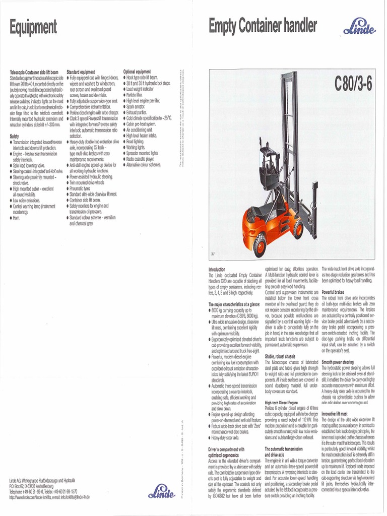 Linde C80 Data1 | PDF