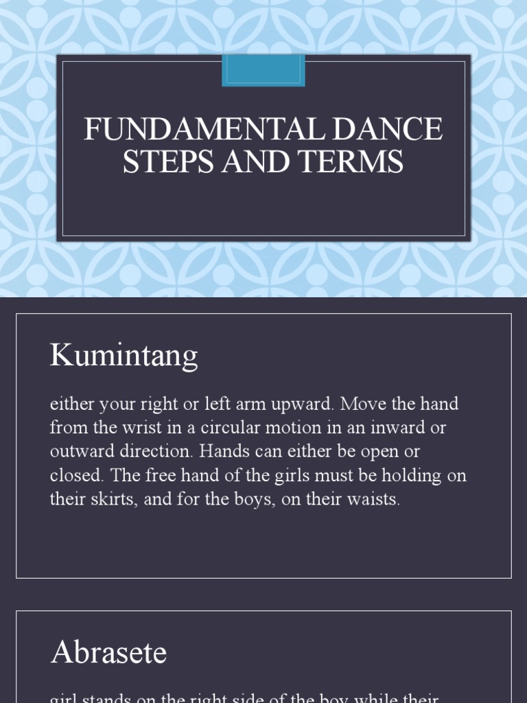 Kumintang and Abrasete Dance Steps | PDF