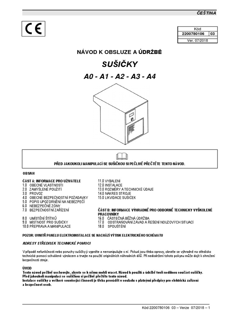 Sušičky: A0 - A1 - A2 - A3 - A4 | PDF