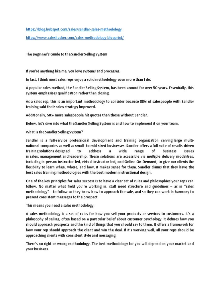Sandler Training Pdf Sales Communication