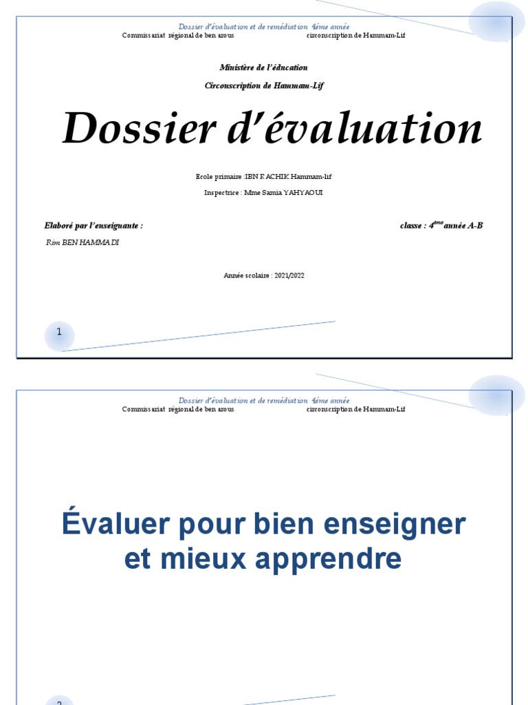 dossier-dévaluation-t1 | PDF