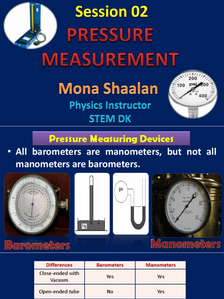 Lo 8 S2 Pressure Measurement | PDF | Pressure | Pressure Measurement