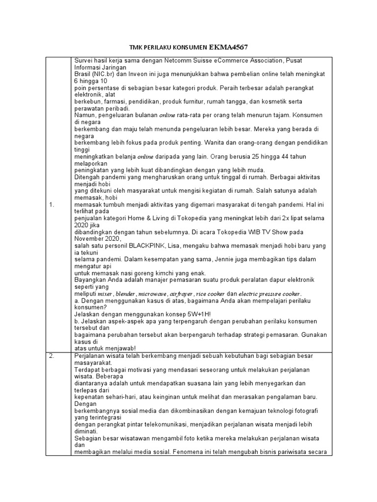 TMK Perilaku Konsumen Ekma4567 | PDF