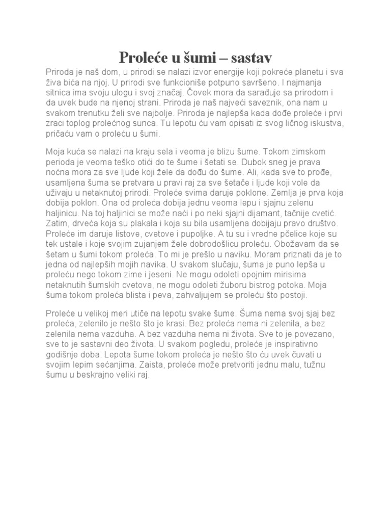 Prolece U Sumi | PDF