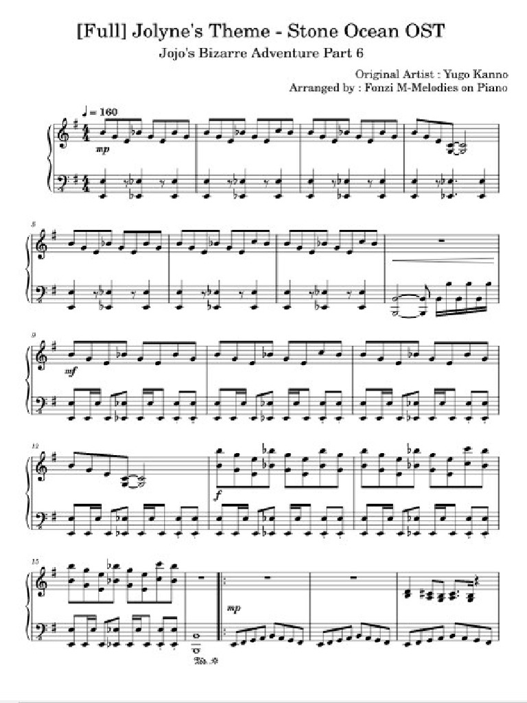 Jolyne's Theme, Page 1 | PDF