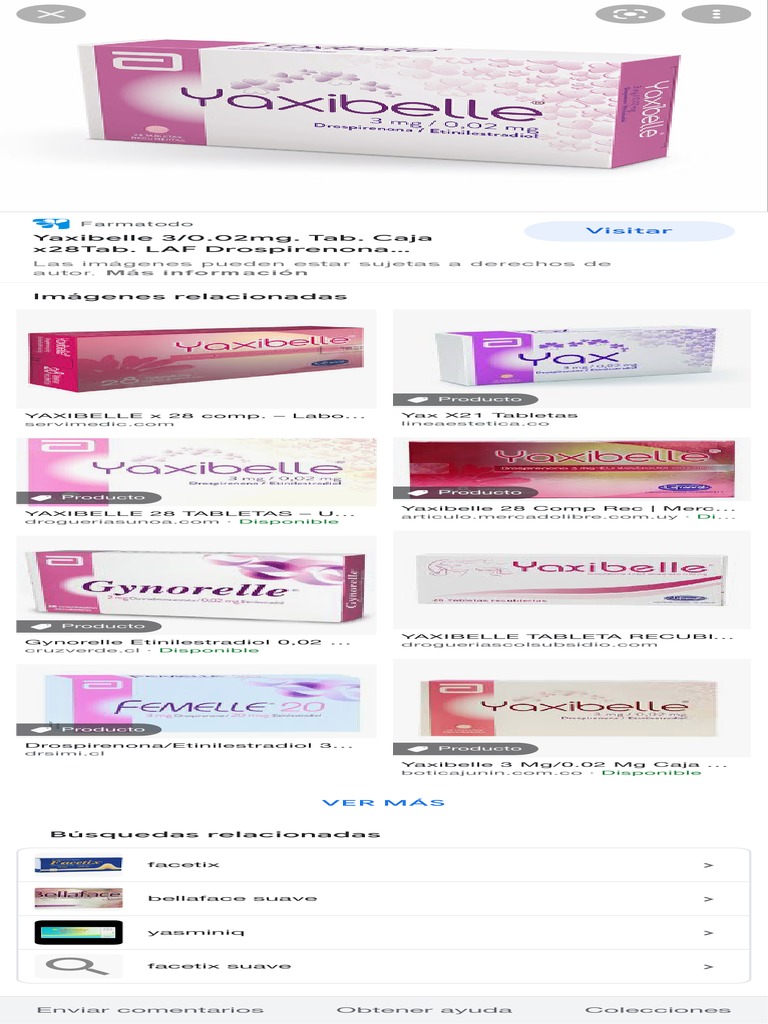 Yaxibelle 3/0.02mg. Tab. Caja X28tab. LAF Drospirenona Etinilestradiol ...