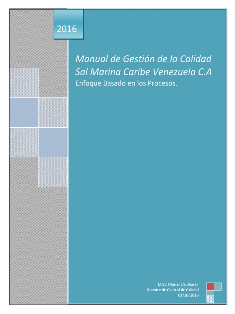 SMCV Manual de Calidad 090217 | PDF | Calidad (comercial) | Sistema de manejo de calidad
