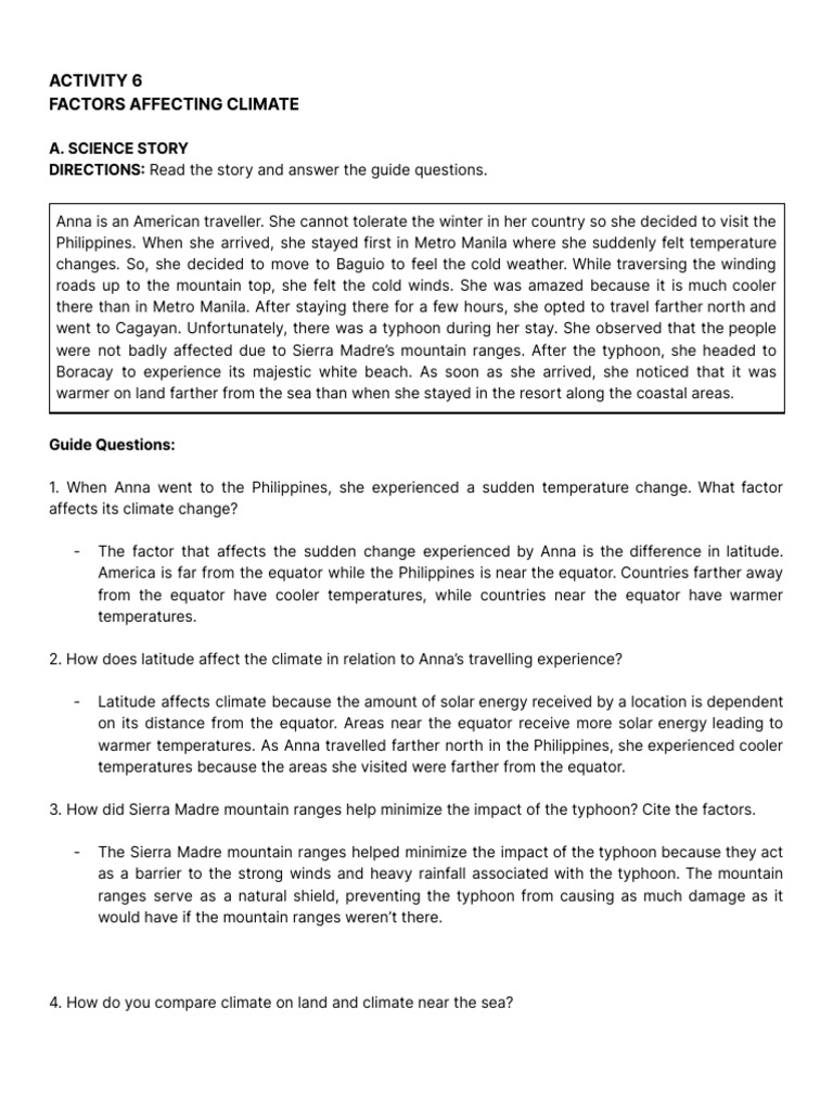 Factors Affecting Climate | PDF
