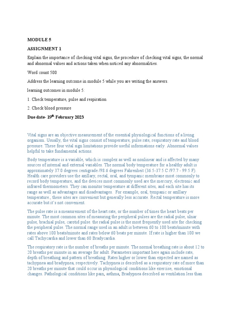 Assignment 5 | PDF | Blood Pressure | Pulse