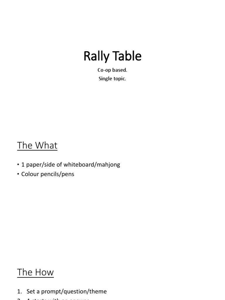 Rally Table | PDF