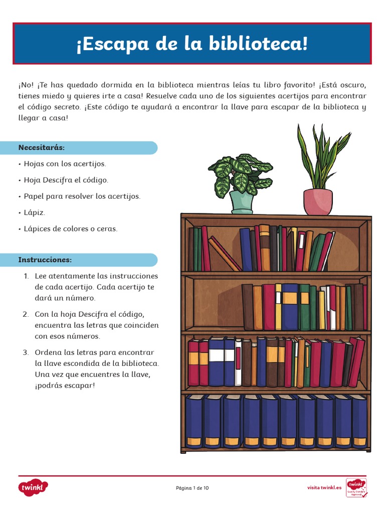 Escape Room - Escapa de La Biblioteca | PDF | Grafito | Implementos de ...