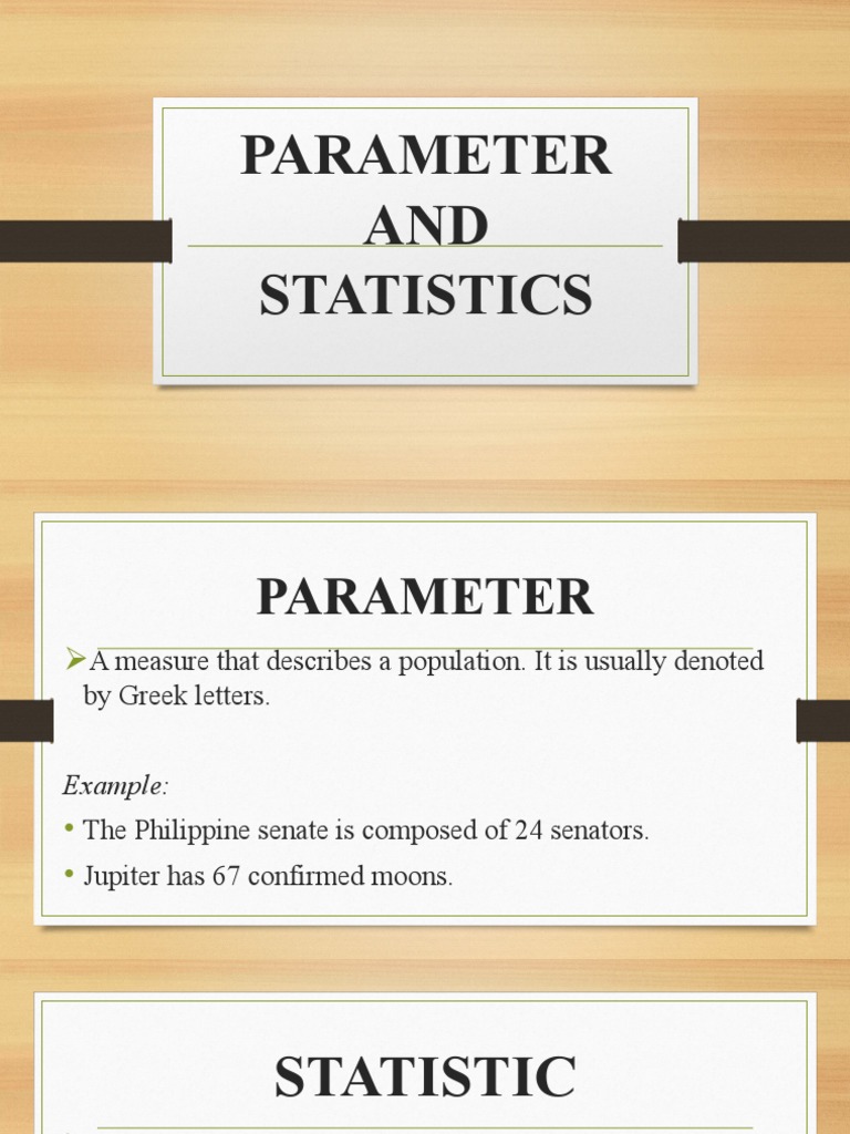 Parameter And Statistics Pdf