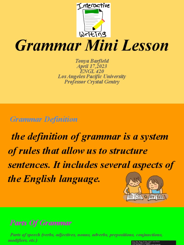 Engl420 Grammar Mini Lesson | PDF