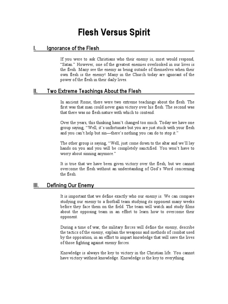 Flesh vs Spirit | Born Again | Sin