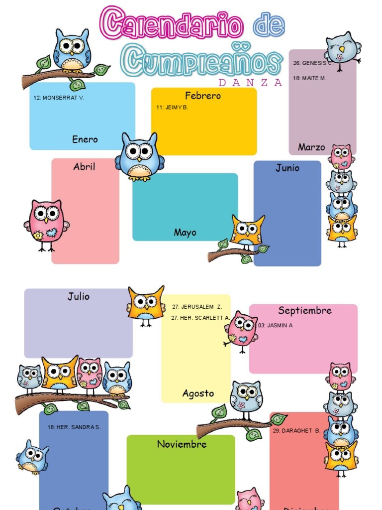 Calendario de Cumpleaños | PDF