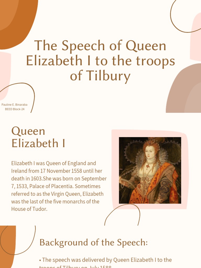 Queen Elizabeth I Tilbury Speech | PDF | American Civil War | Abraham ...