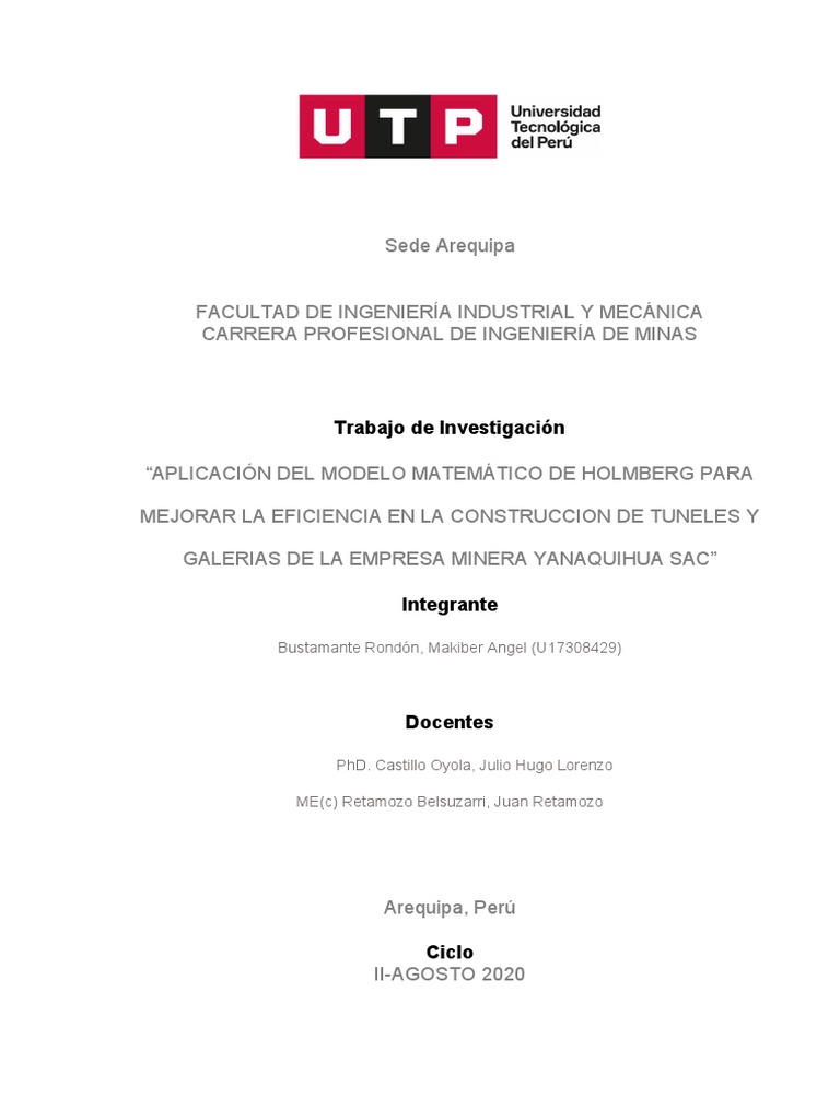 Modelo Trabajo de Investigacion Aplicada | PDF