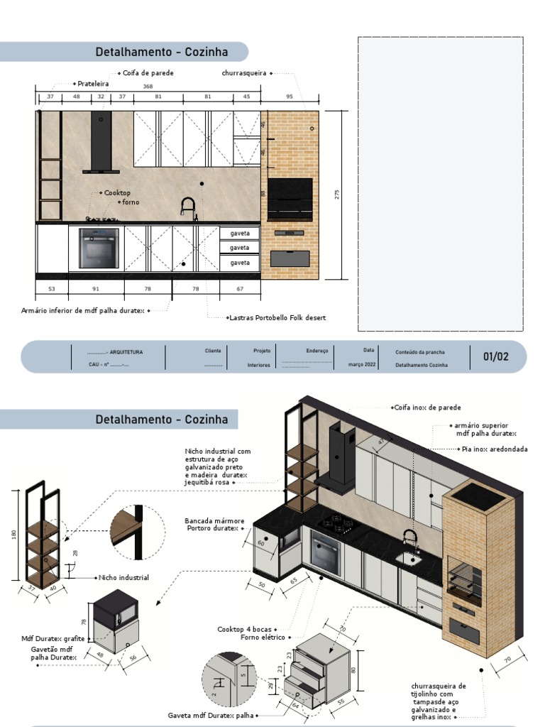 Estudo de Marcenaria de Cozinha No LAYOUT | PDF