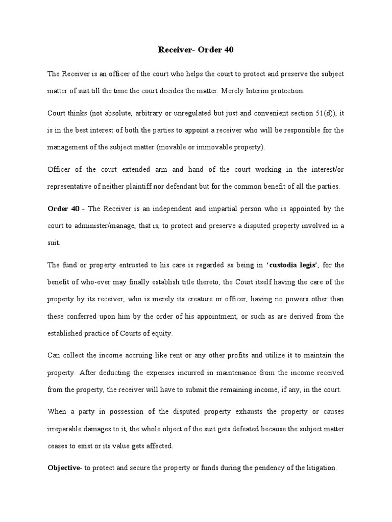 Receiver CPC | PDF | Lawsuit | Negligence