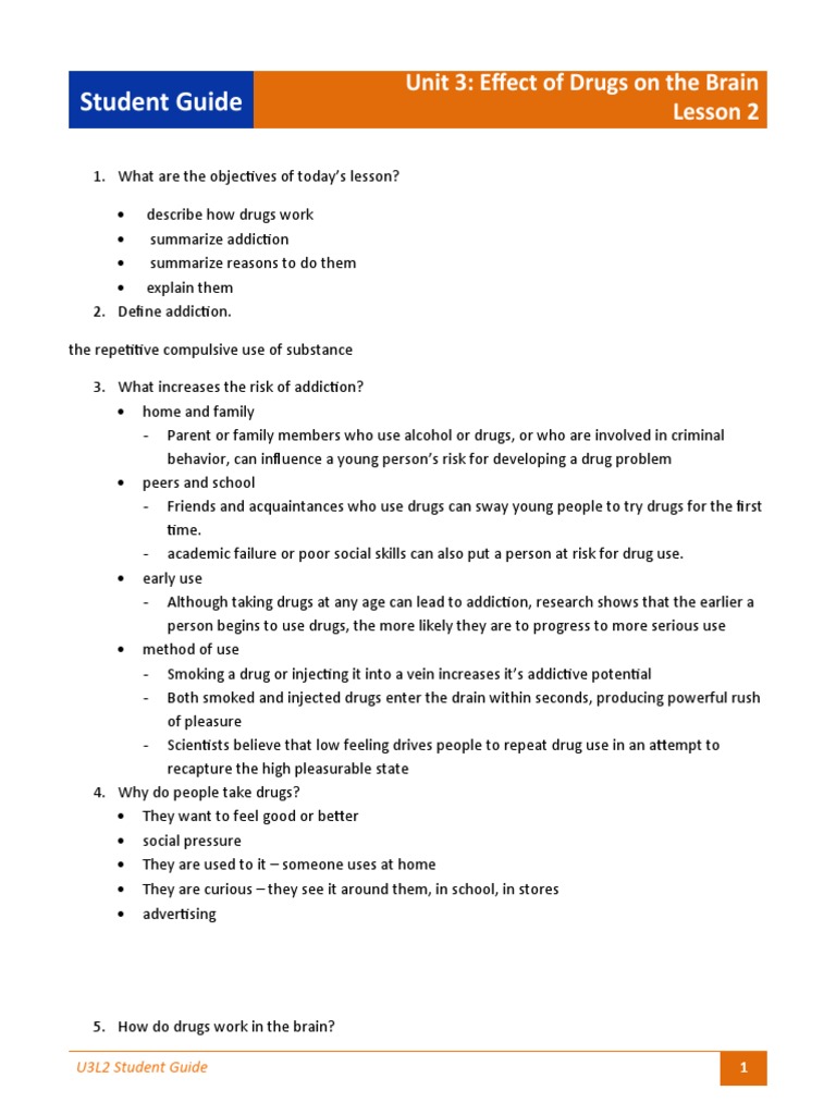 Understanding Addiction: How Drugs Affect the Brain and Behavior | PDF