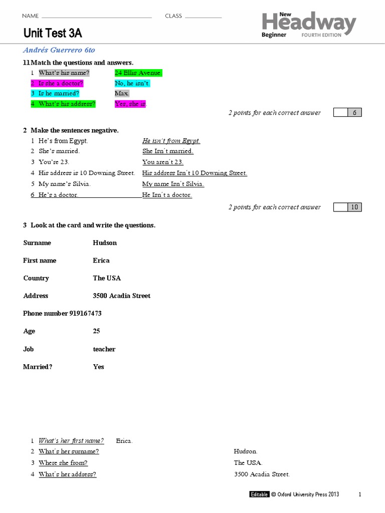 Unit 3 Test With Corrections | PDF