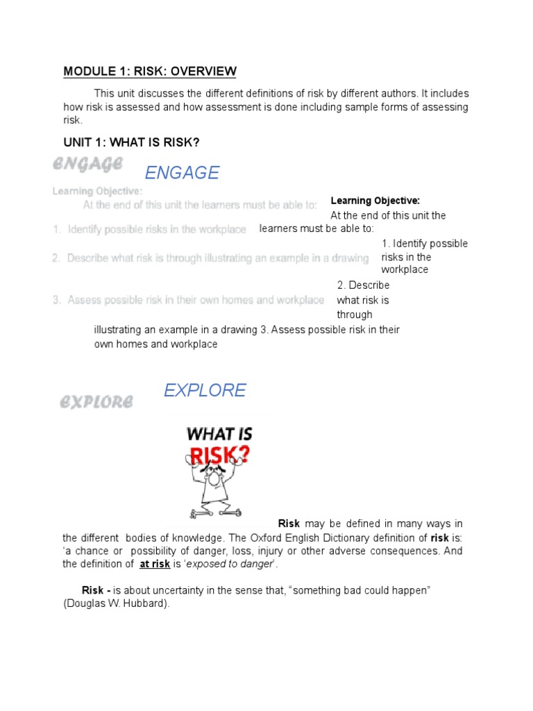 THC Module 1 - Unit 1 | PDF | Risk | Risk Assessment