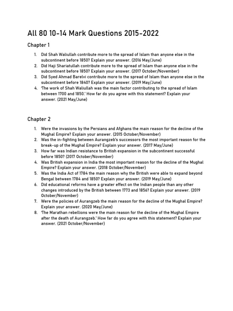All 14 Mark Questions 0448/01 from 2015 | PDF