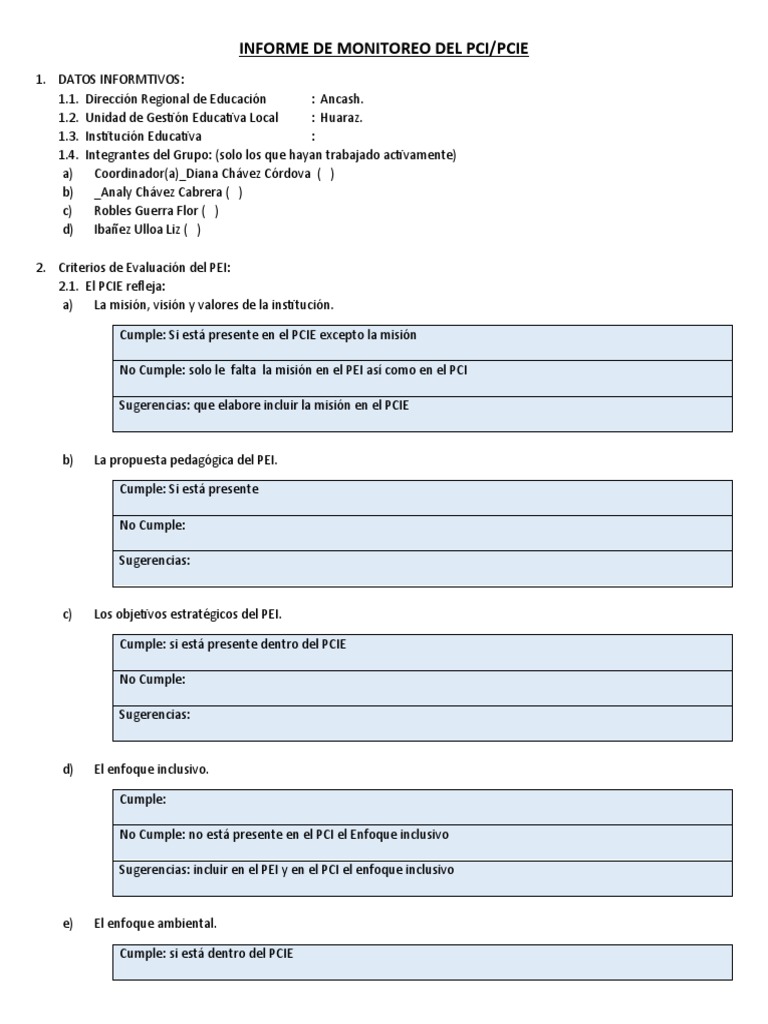 Informe de Monitoreo Del Pci y Pcie | PDF | Plan de estudios | Evaluación
