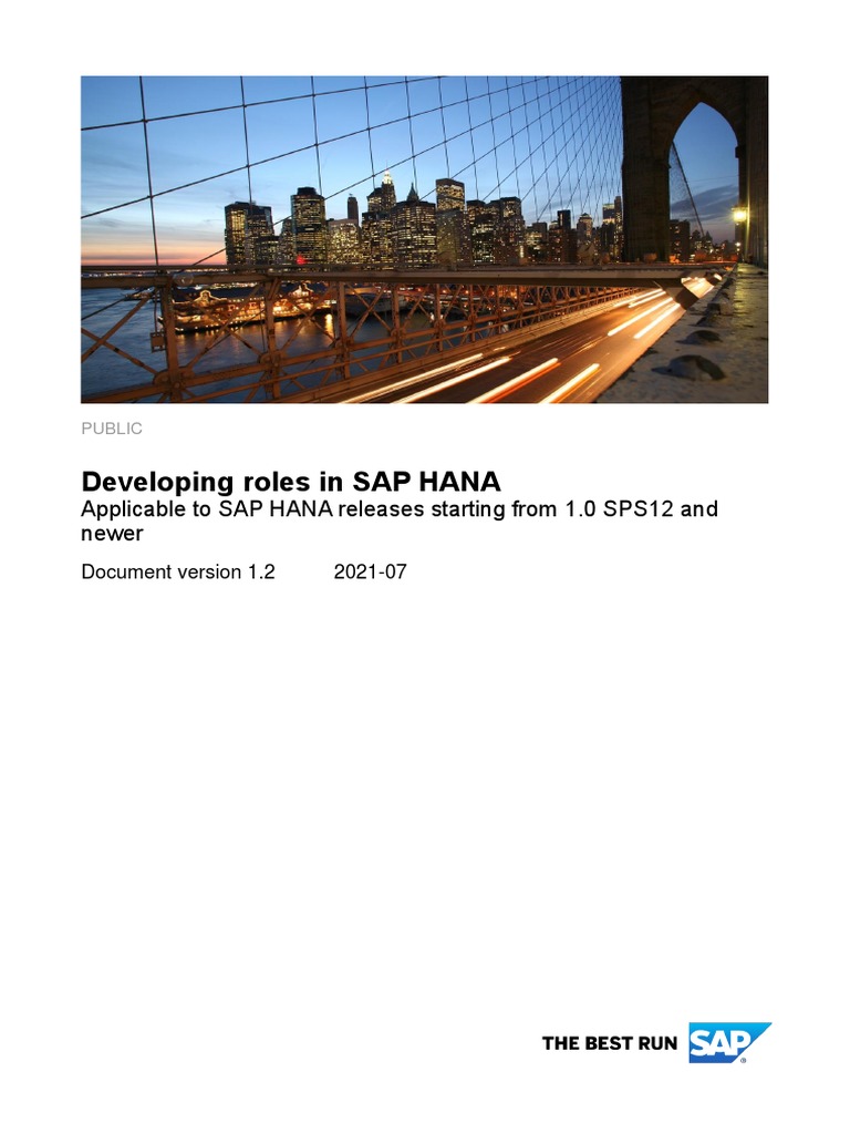 Best Practices and Recommendations For Developing Roles in SAP HANA | PDF | Databases | User ...