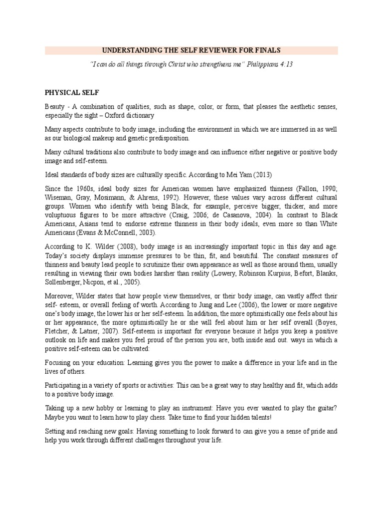 Understanding The Self REVIEWER | PDF | Sexual Orientation ...