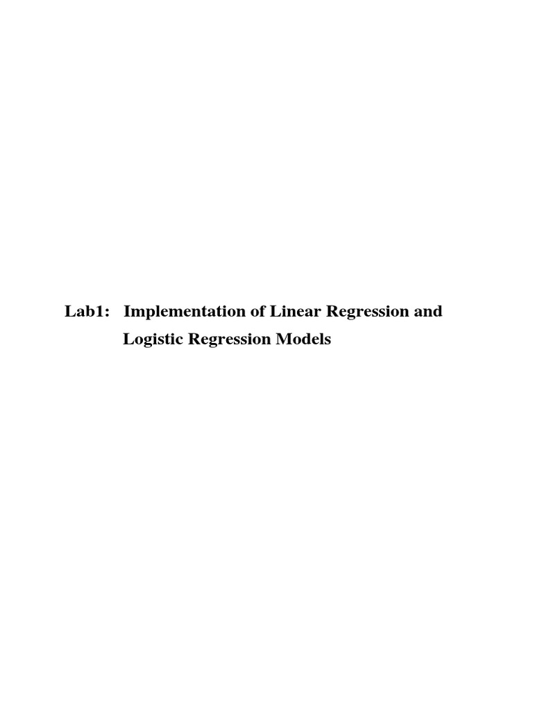 Lab 1 | PDF | Regression Analysis | Logistic Regression