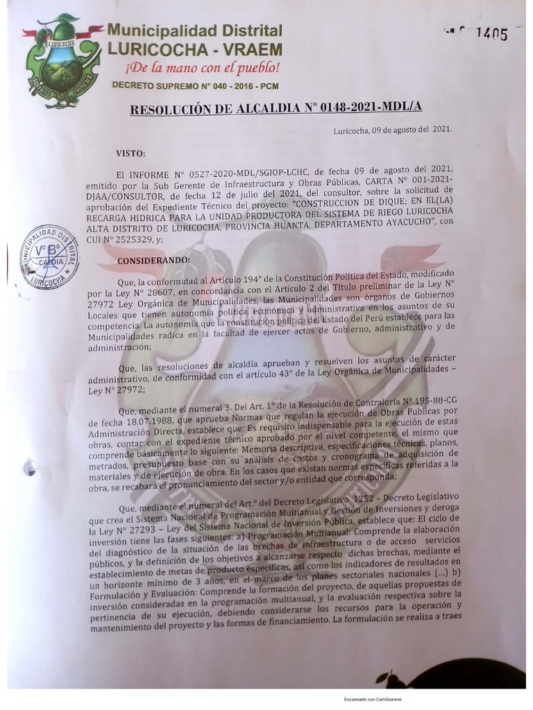 Resolucion de Aprobacion | PDF Resolucion de Aprobacion | PDF
