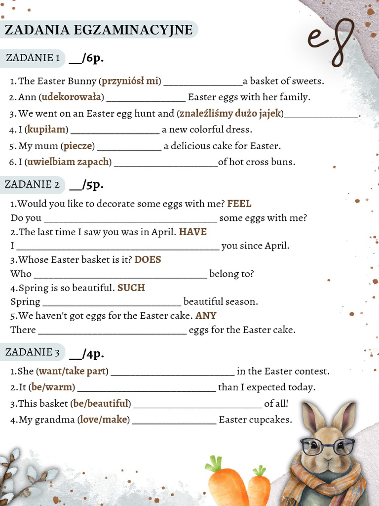 Easter Free E8 Karta Pracy | PDF