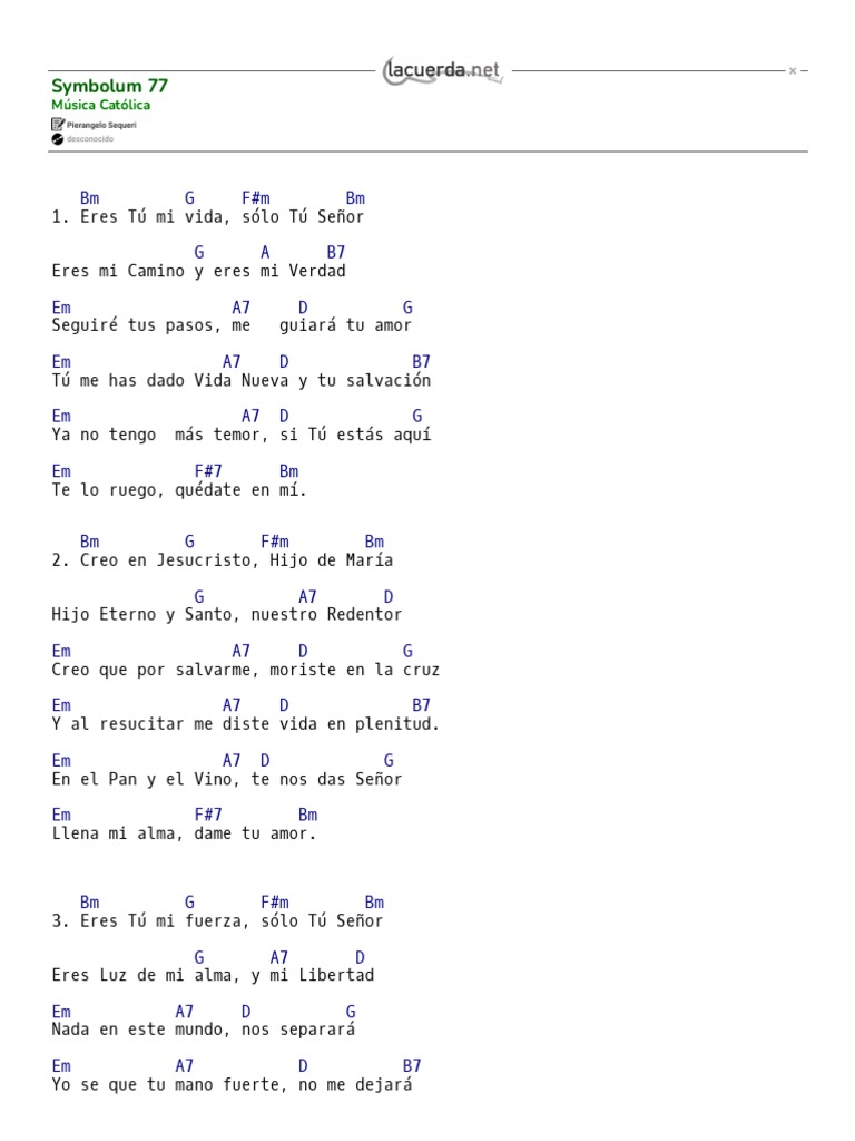 SYMBOLUM 77, Música Católica - Acordes | PDF