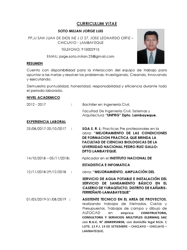 Curriculum Vitae Jorge Soto | PDF
