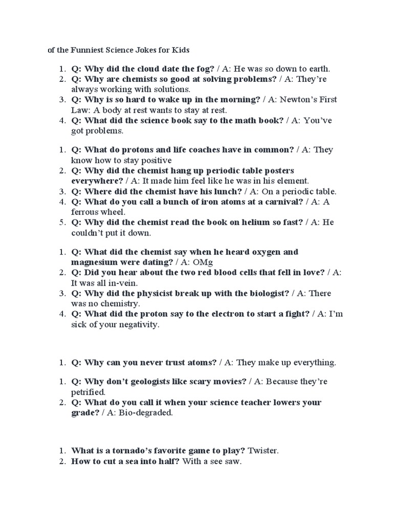 Science Jokes | PDF