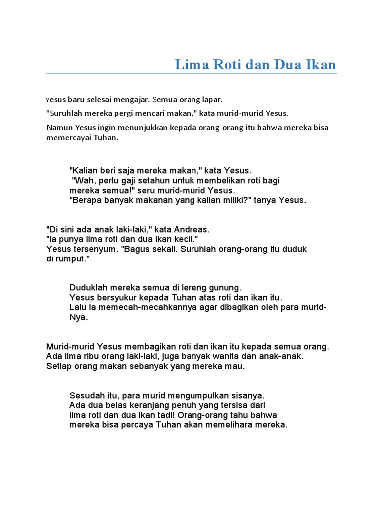 Lima Roti Dan Dua Ikan | PDF